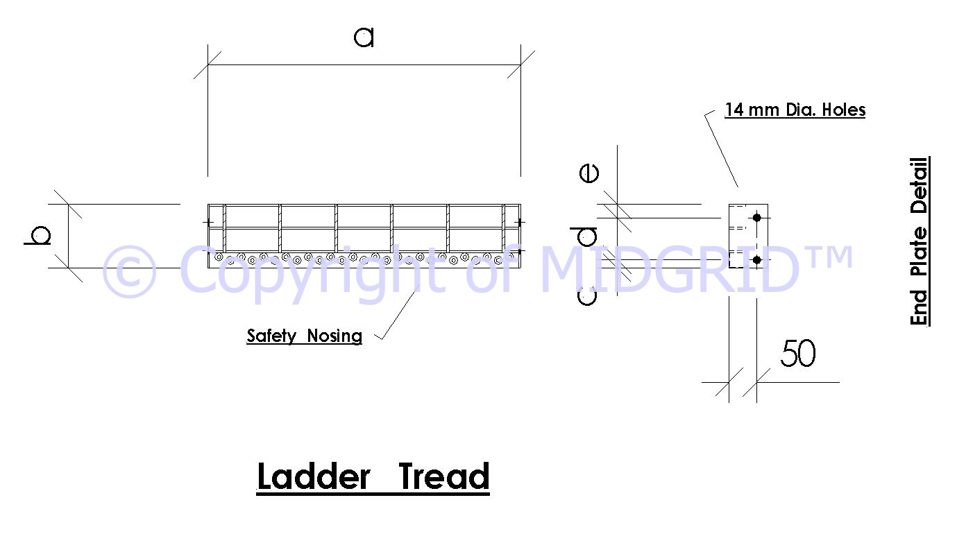 Ladder Treads Manufactured from Steel Gratings, Standard Stock ...