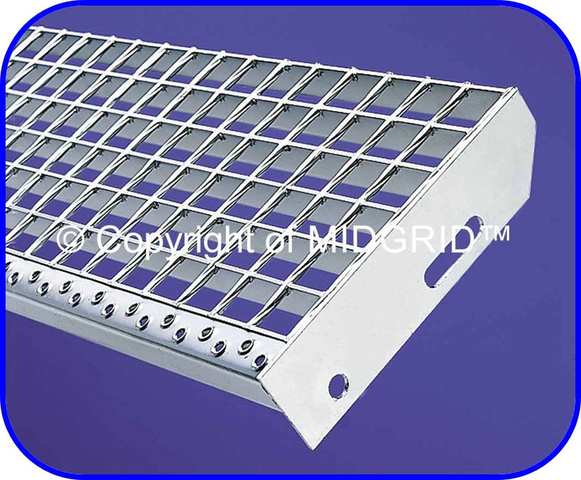 Open Mesh Steel Grating Stair Treads Standard Stock