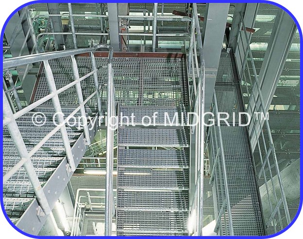 Open Mesh Steel Grating Stair Treads Standard Stock